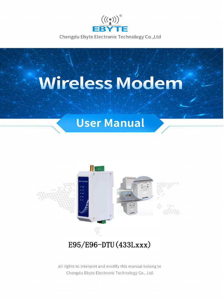 E95&E96-DTU (433Lxxx) UserManual EN V1.1 | PDF | Power Supply | Electric Power Transmission