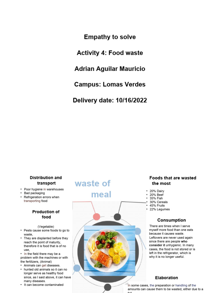 Activity 4. Waste of Food | PDF | Foods | Waste