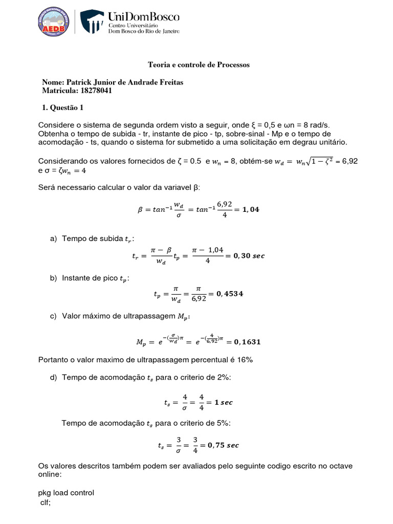 TCP Atividade Complementar 03 | PDF