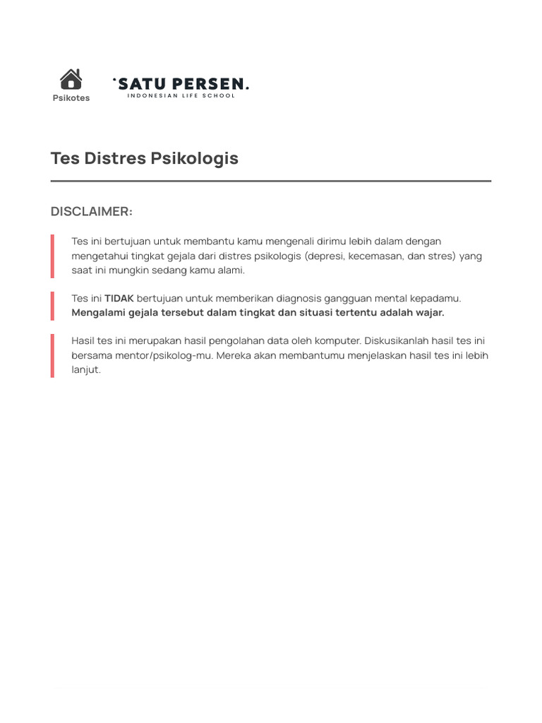 Hasil Tes Psikologi | PDF