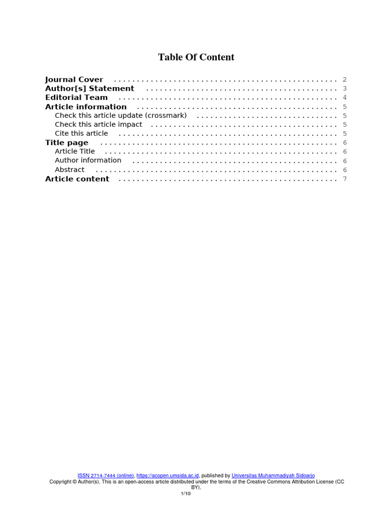 Article | PDF | Open Access | Creative Commons