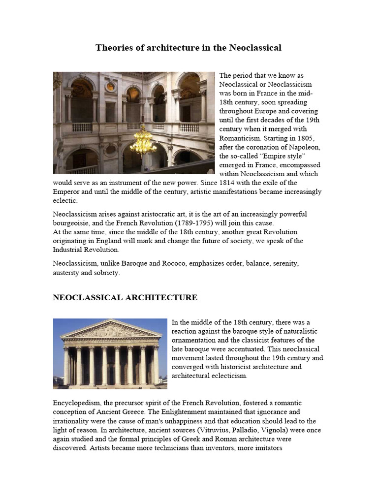 Theories of Architecture in The Neoclassical | PDF | Age Of Enlightenment | Column