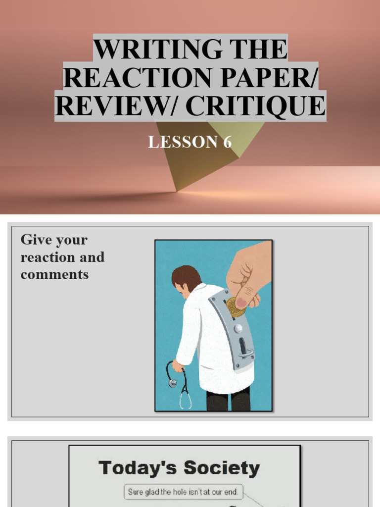 Lesson 6 Writing The Reaction Paper | PDF | Thought | Writers