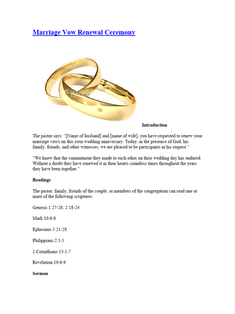 Marriage Vow Renewal Ceremony | PDF | God The Father | Wedding