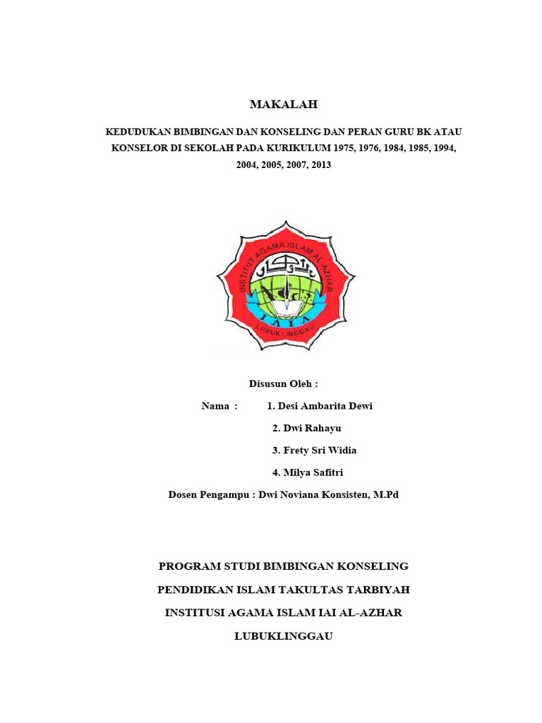 Makalah Kedudukan BK Dalam Kurikulum | PDF