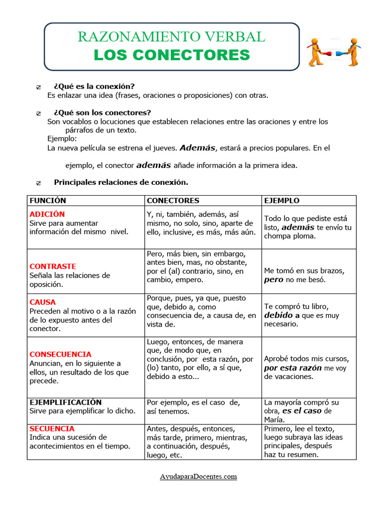 Los Conectores para Segundo de Secundaria | PDF