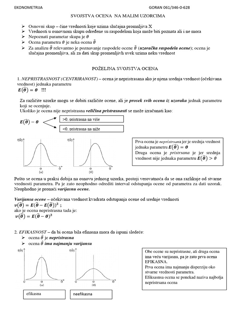 OSOBINE OCENE Statistika | PDF