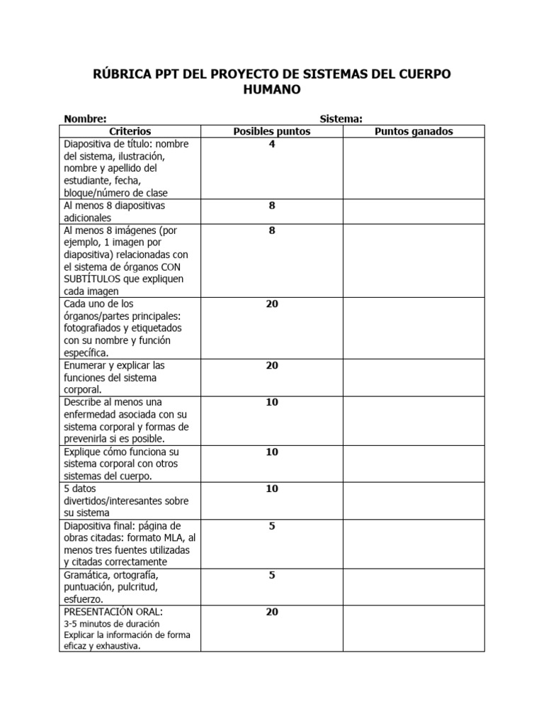 Proyecto de Sistemas Del Cuerpo Humano | PDF | Esqueleto | Sistema ...