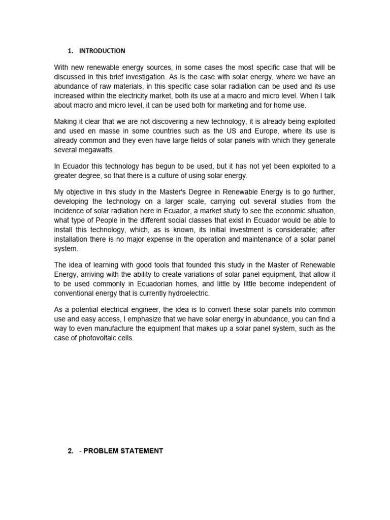 INTRODUCTION Solar Panels | PDF | Solar Power | Photovoltaics