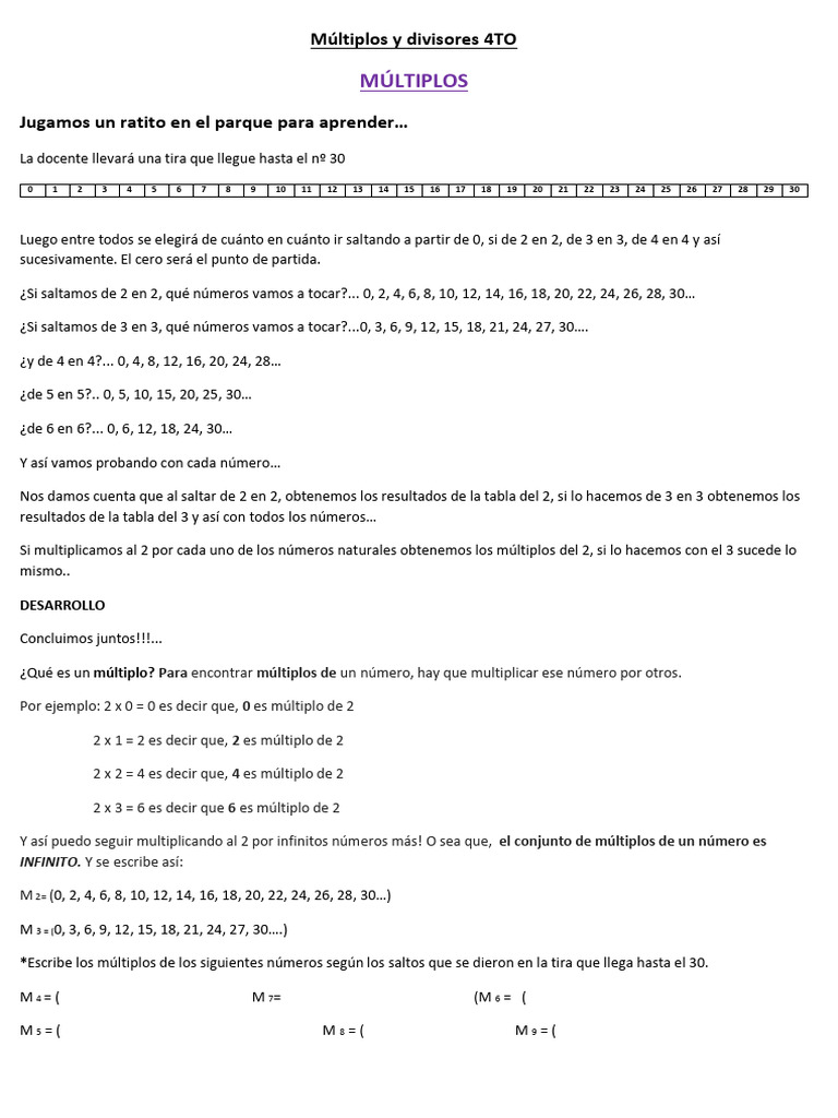 Multiplos y Divisores 4to | PDF