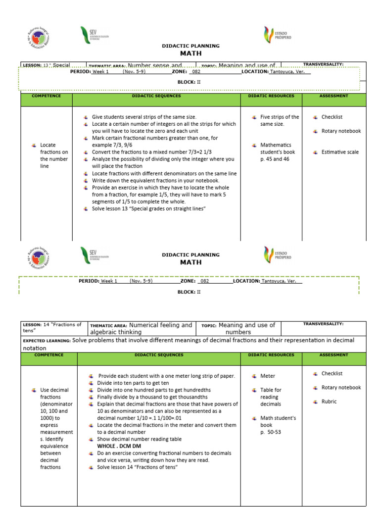 Fifth Grade Mathematics Planning | PDF | Division (Mathematics) | Numbers