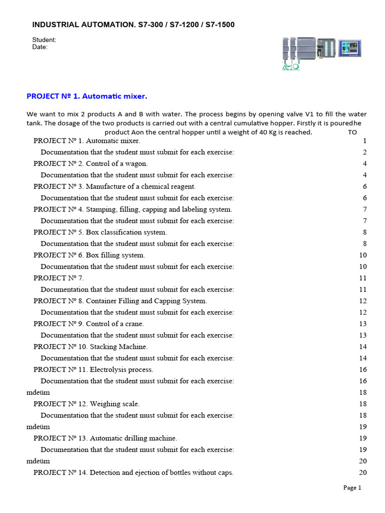 Exercises Projects-Cpu-S7-1200 | PDF | Valve | Automation