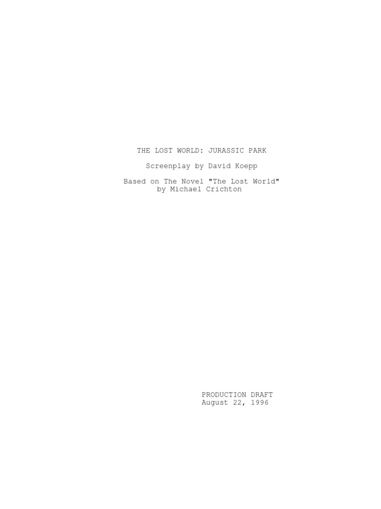 TheLostWorld ProductionDraft | PDF | Rifle