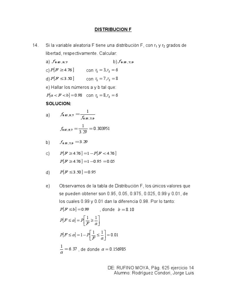 Distribucion F | PDF