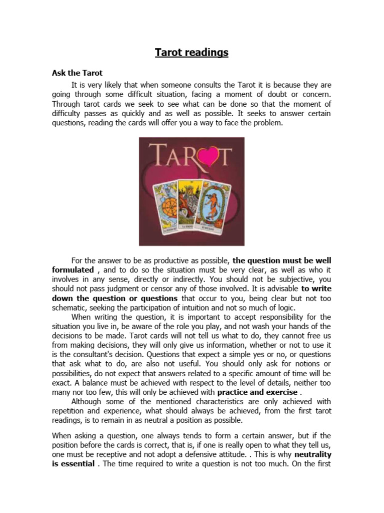 06 - Tarot Readings | PDF | Experience | Major Arcana