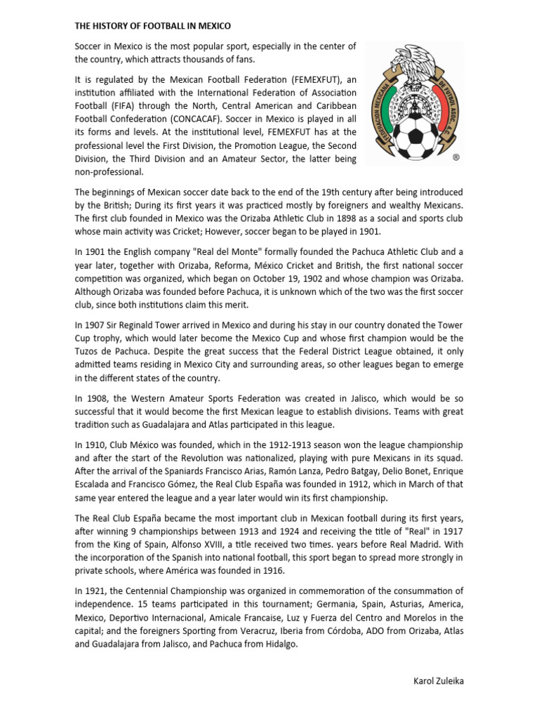 History of Soccer in Mexico | PDF | Team Sports | Association Football ...
