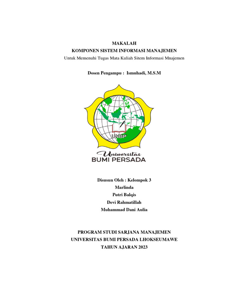 Makalah Komponen SIM KLP 3 | PDF