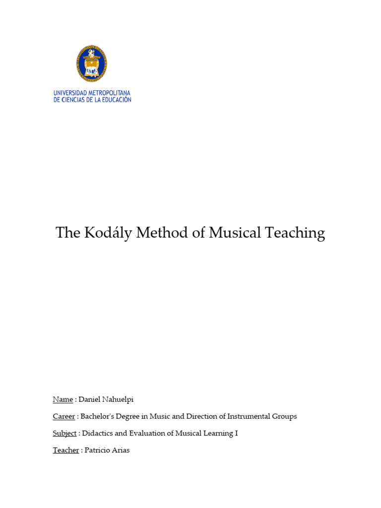 The Kodály Method of Musical Teaching | PDF | Musicology