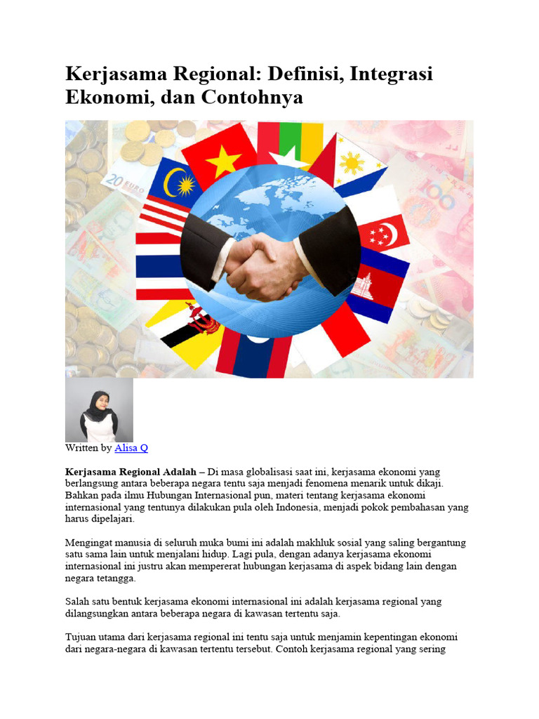 Kerjasama Regional: Definisi dan Contoh | PDF