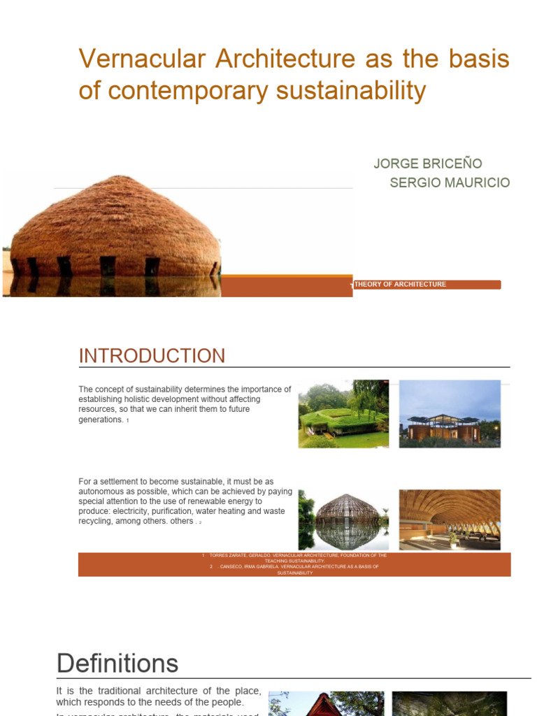 Vernacular Architecture Presentation | Download Free PDF | Green ...