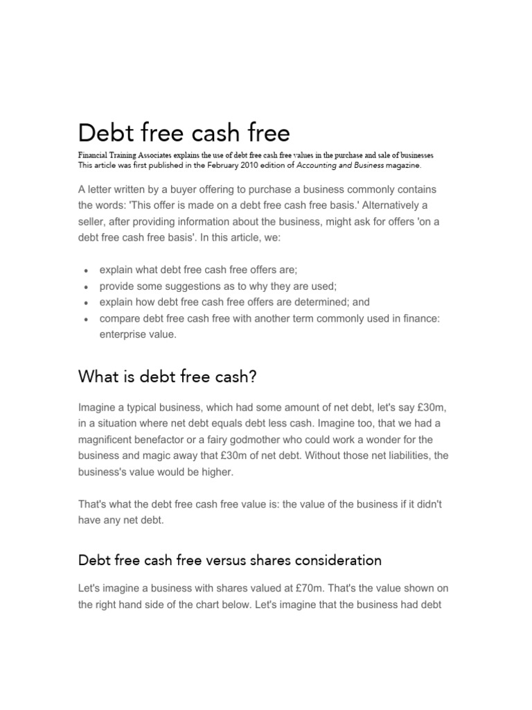 Debt Free Cash Free ACCA | PDF | Valuation (Finance) | Debt