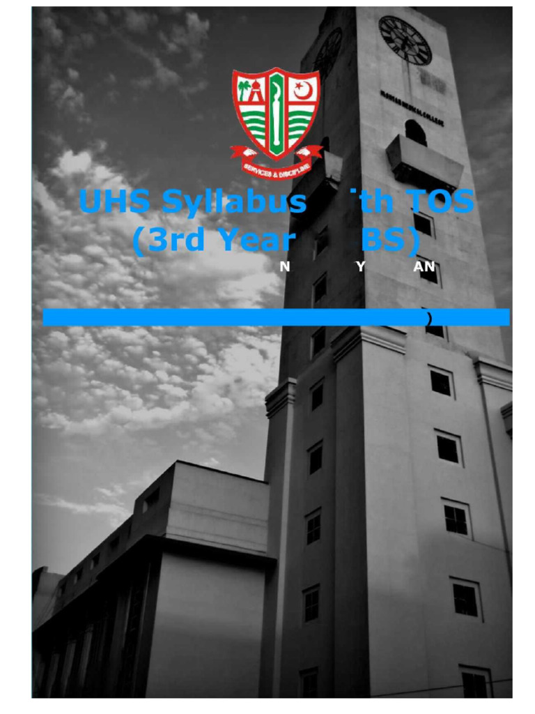 Programa de Estudios de UHS Con TOS (3er Programa de Estudios Con TOS Año MBBS) Programa de ...