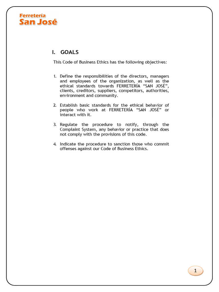 FSJ Code of Business Ethics | PDF | Business Ethics | Business