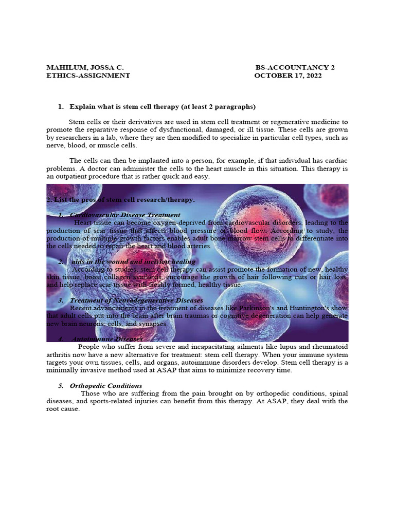 Mahilum Ethics | PDF | Stem Cell | Cell Therapy