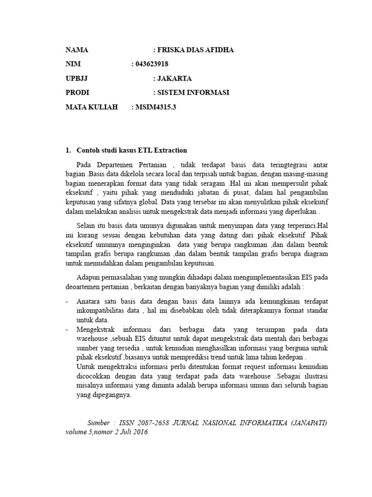 Tugas 3 Data Warehouse | PDF