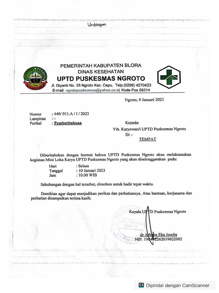 Bukti TL Umpan Balik Hasil Kinerja Dari DKK Fix | PDF