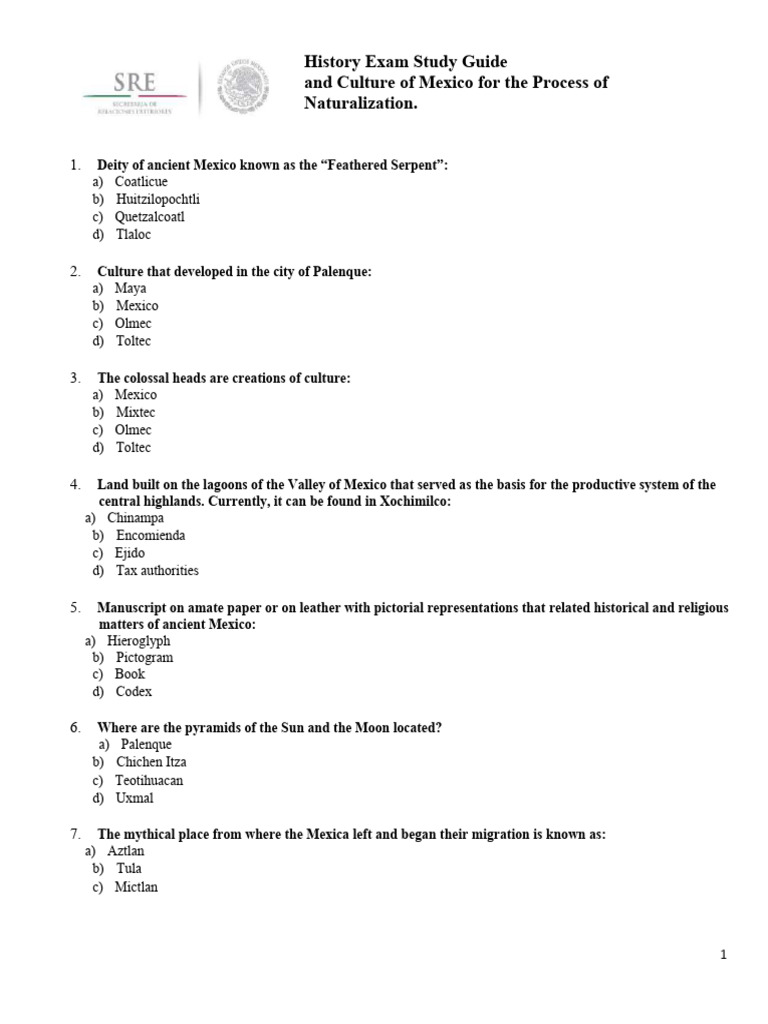 Mexican Naturalization Study Guide 2022 | PDF | Mexico | Mexican Revolution
