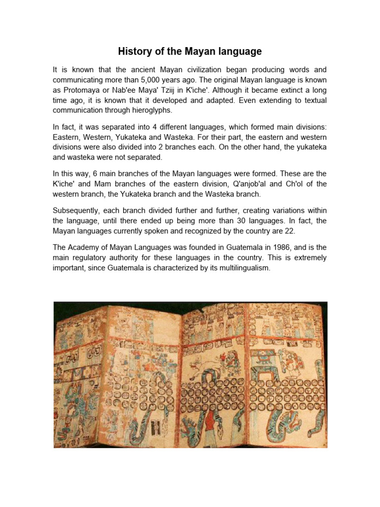Mayan Language Evolution and Branches | PDF | Mesoamerica | Culture Of ...