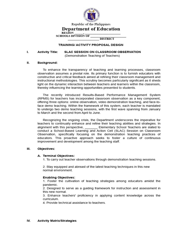 Lac Proposal | PDF | Teachers | Learning