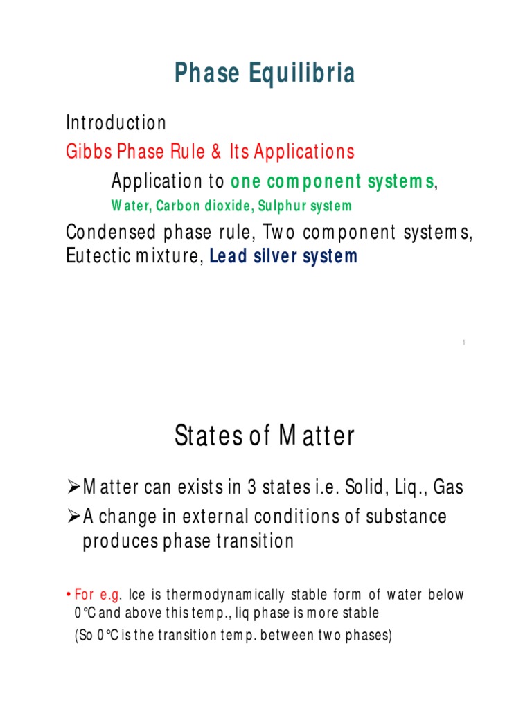 Phase Rule | PDF | Phase Rule | Phase (Matter)