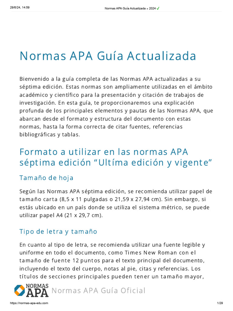 Normas APA 2024: Guía Actualizada | PDF | Estilo apa | Estadísticas