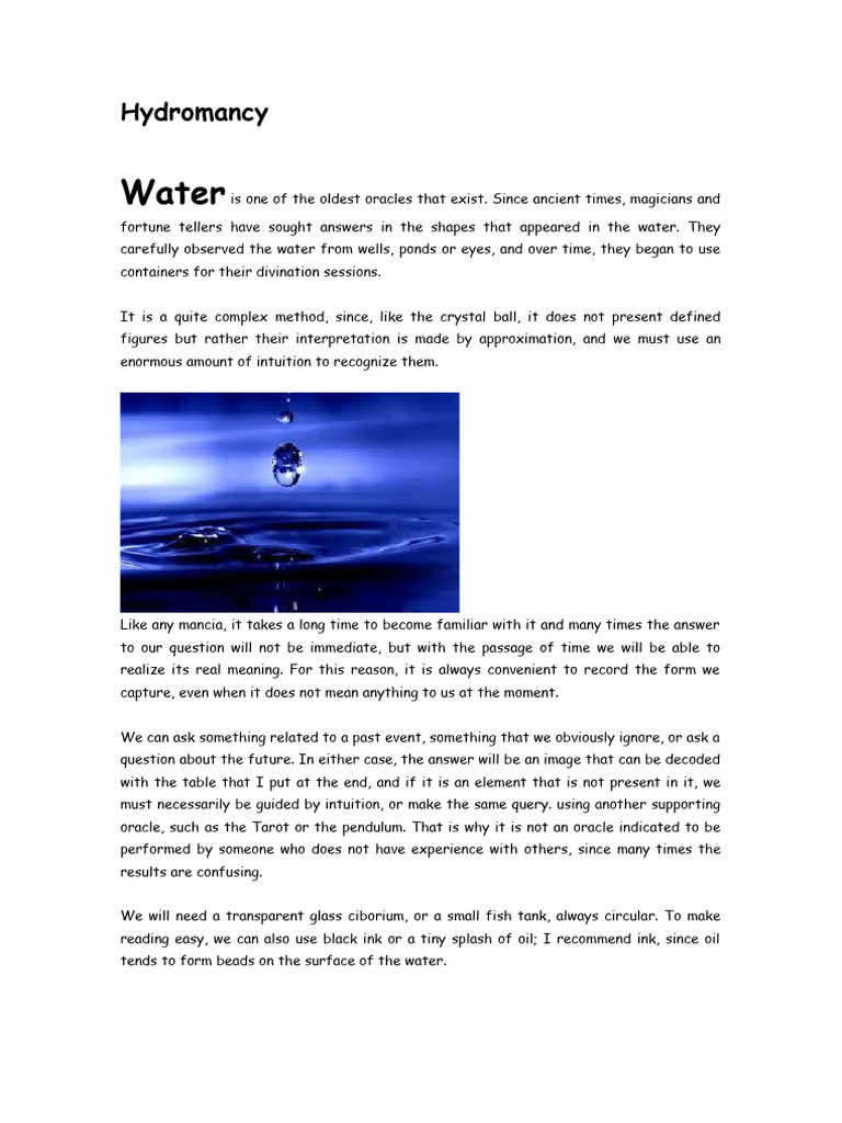 Hydromancy | PDF | Divination | Luck