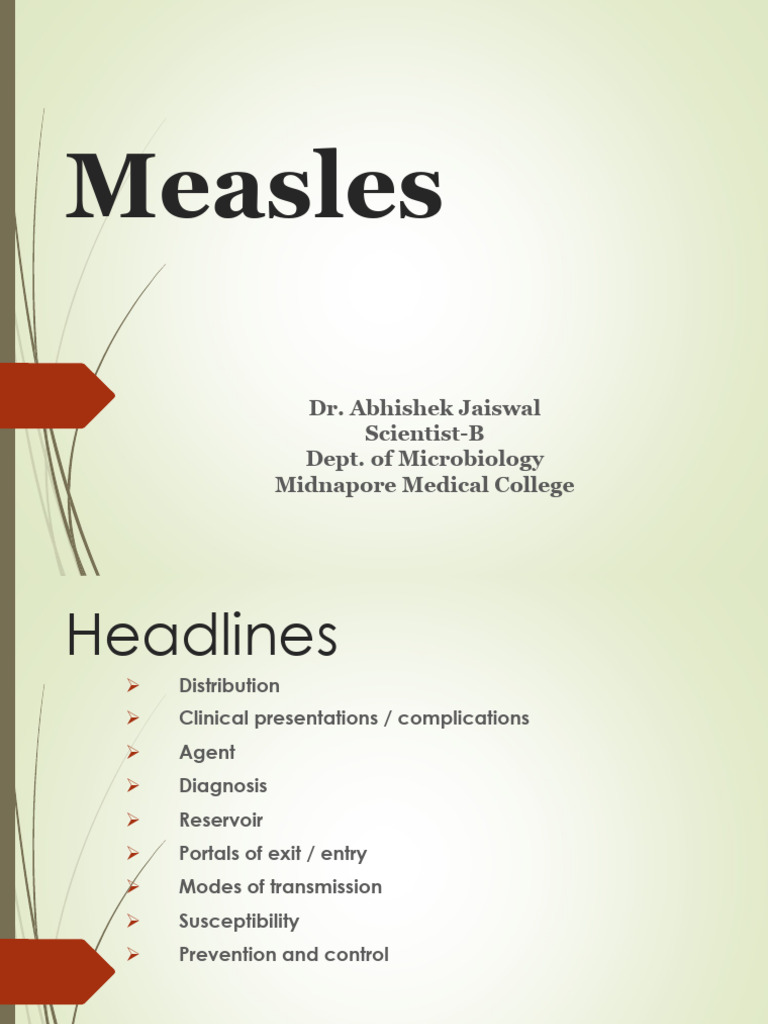 5th Sem Lecture Measles | PDF | Measles | Infection
