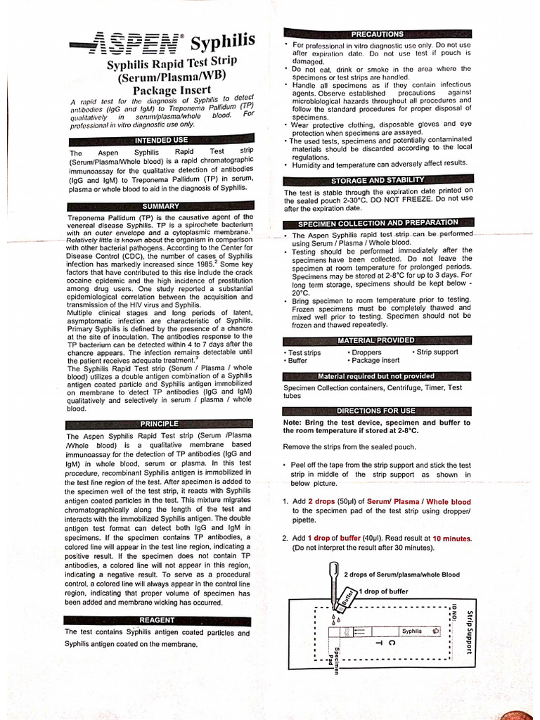 Syphilis Test | PDF