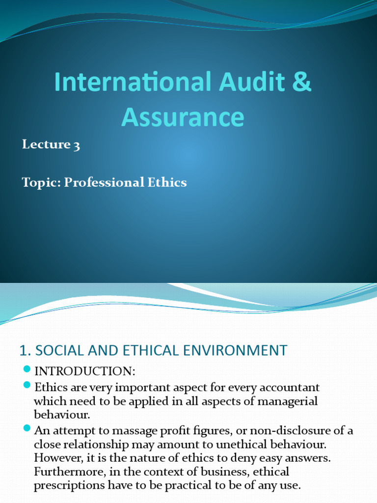 ABS-LECTURE 3 (Professional Ethics) | PDF | Audit | Morality