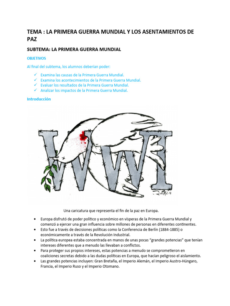 Las Notas de La Primera Guerra Mundial | Descargar gratis PDF | Guerra de trincheras | Primera ...