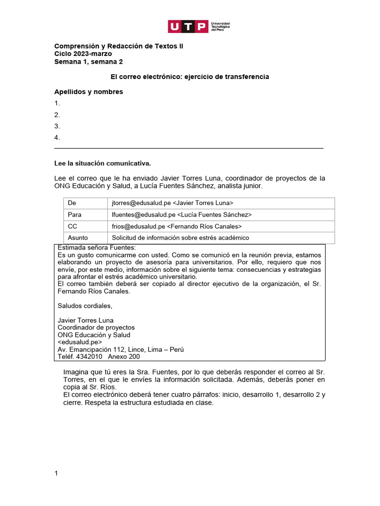 S01+y+S02+-+El+Correo+Electrónico Ejercicio+de+Transferencia Formato | PDF