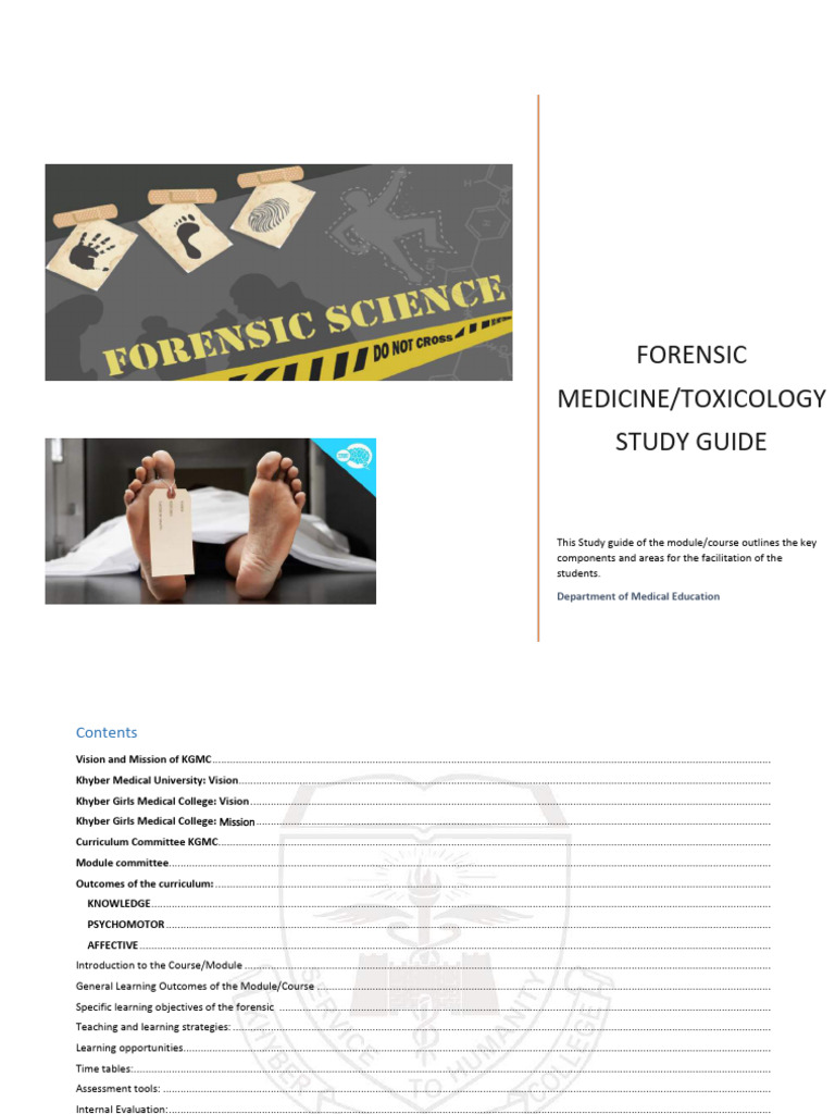 Forensic Medicine Study Guide | PDF | Autopsy | Medicine
