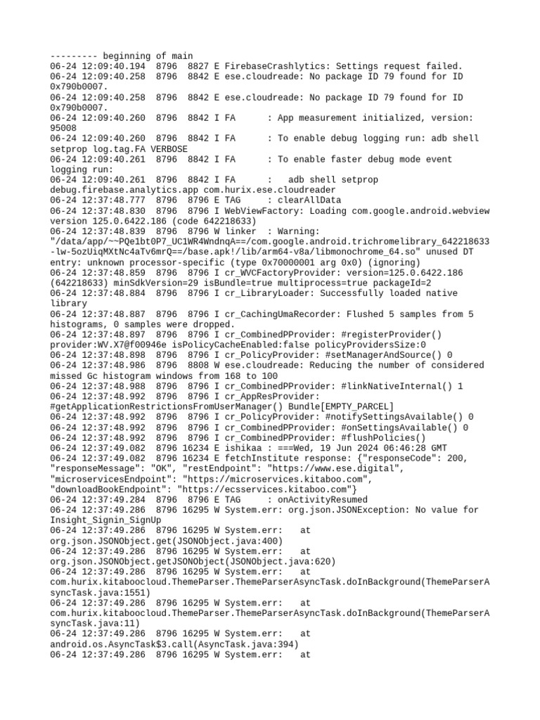 Logcat 1719252580160 | PDF | Java (Programming Language) | Application Software
