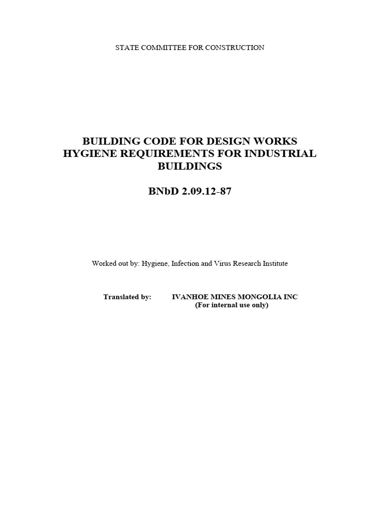 BNBD 2.09.12-87 - Hygiene Industry | PDF | Ventilation (Architecture ...