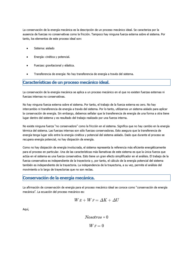 Conservación de La Energía Mecánica | PDF | Fuerza | Velocidad