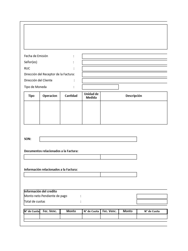 Formato Factura Electronica | Descargar gratis PDF | Factura | Dinero