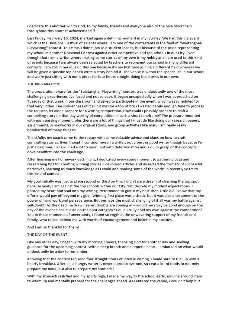 Sulatanghal Preparation | PDF