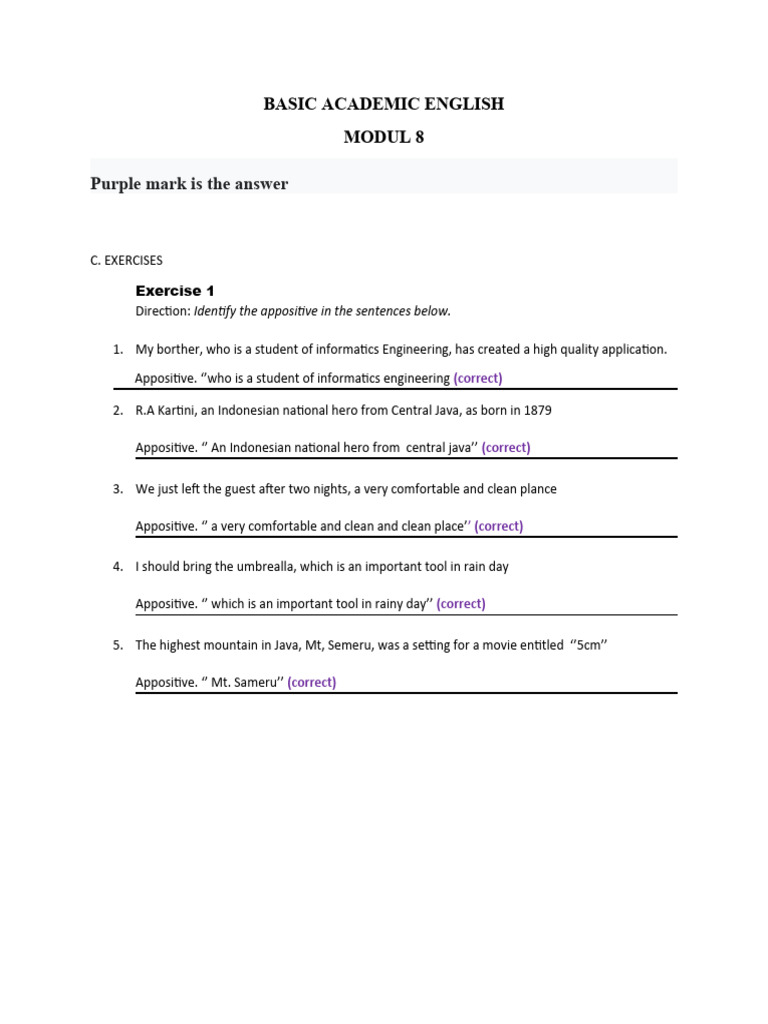 Basic Academic English Modul 8 Ir. | PDF | Grammar | Syntax