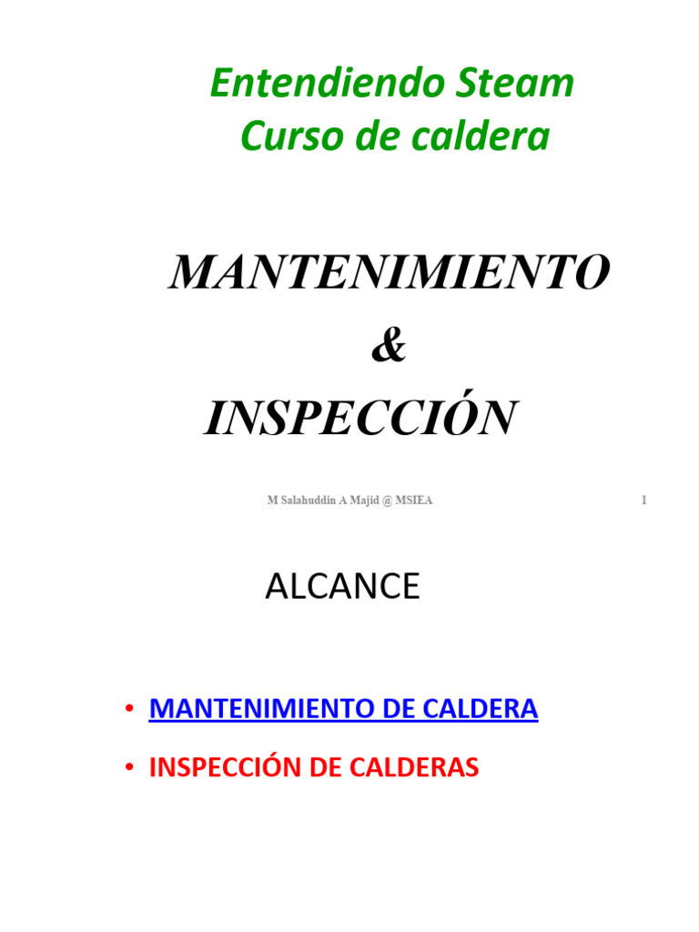 Mantenimiento e Inspección de Calderas | PDF | Pruebas no destructivas | Vapor