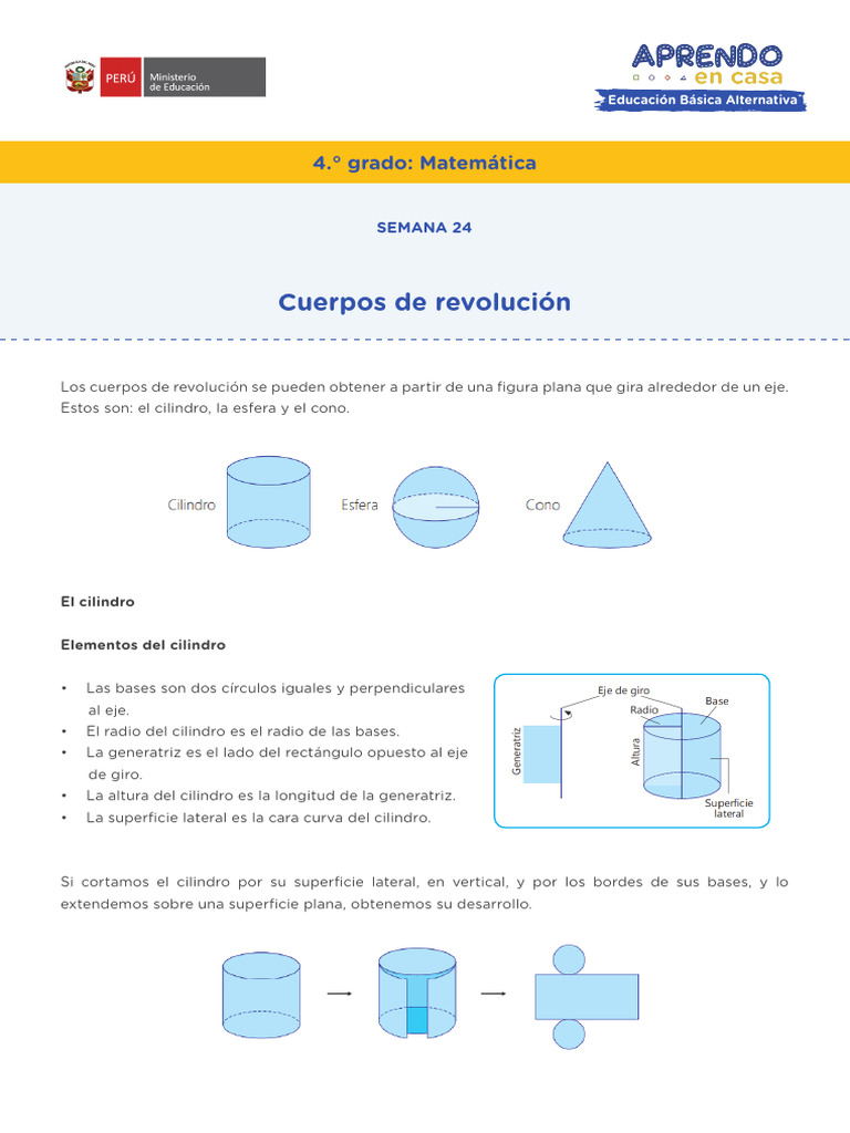 s24 Recurso Deba 4torecurso Matematica Cuerposderevolucion Sem24 | PDF | Longitud | Geometría ...